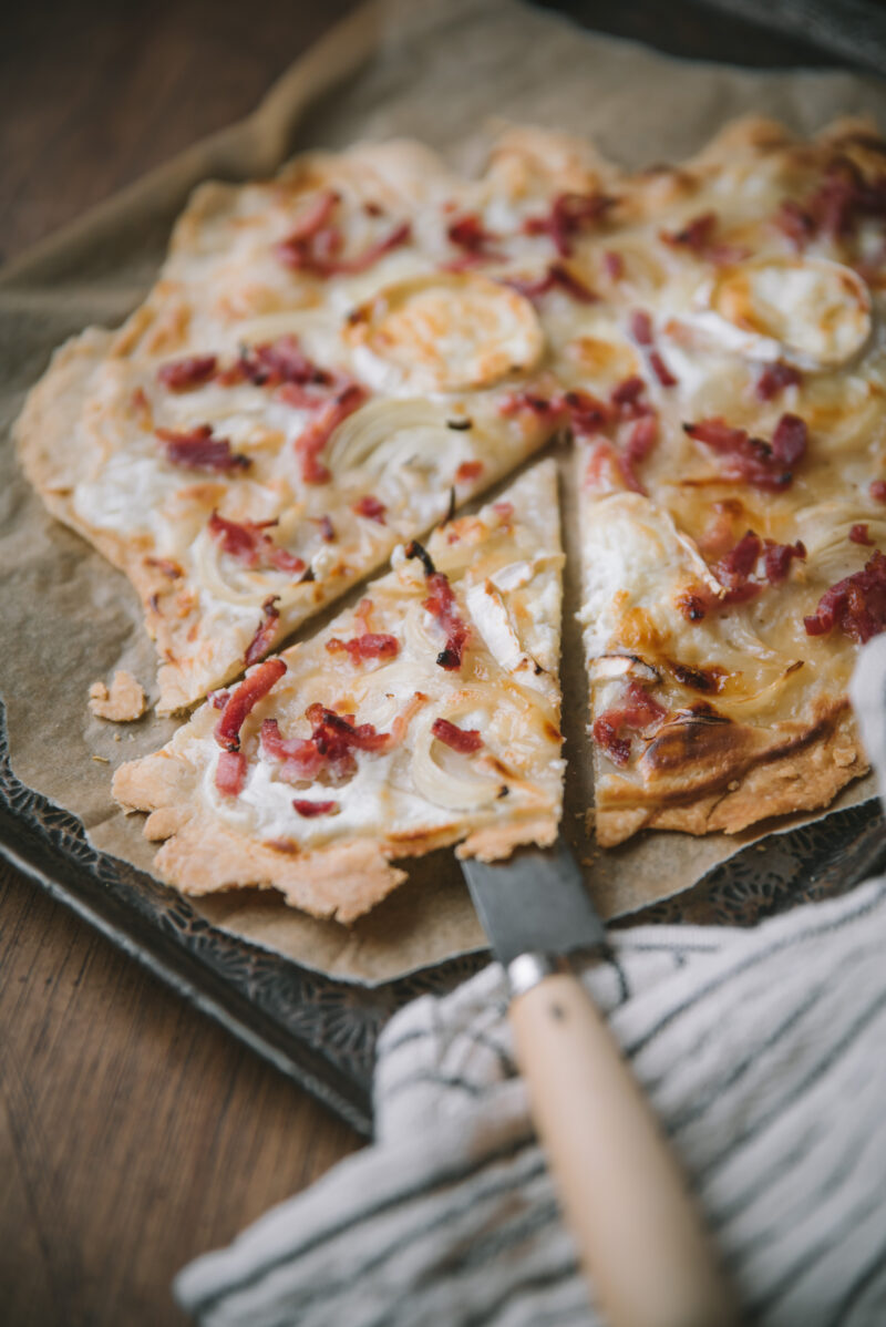 Flammkuchen Recipe - Pizza with Bacon and Onion