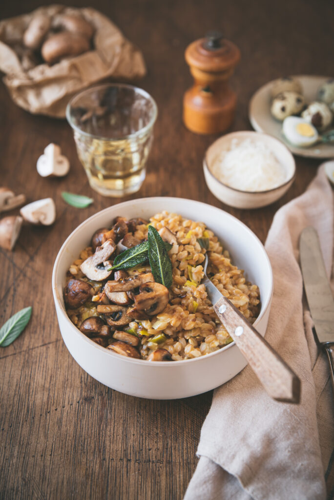 Risotto de petit épeautre et champignons - Recette - Tangerine Zest Risotto de petit épeautre et champignons - Recette - Tangerine Zest