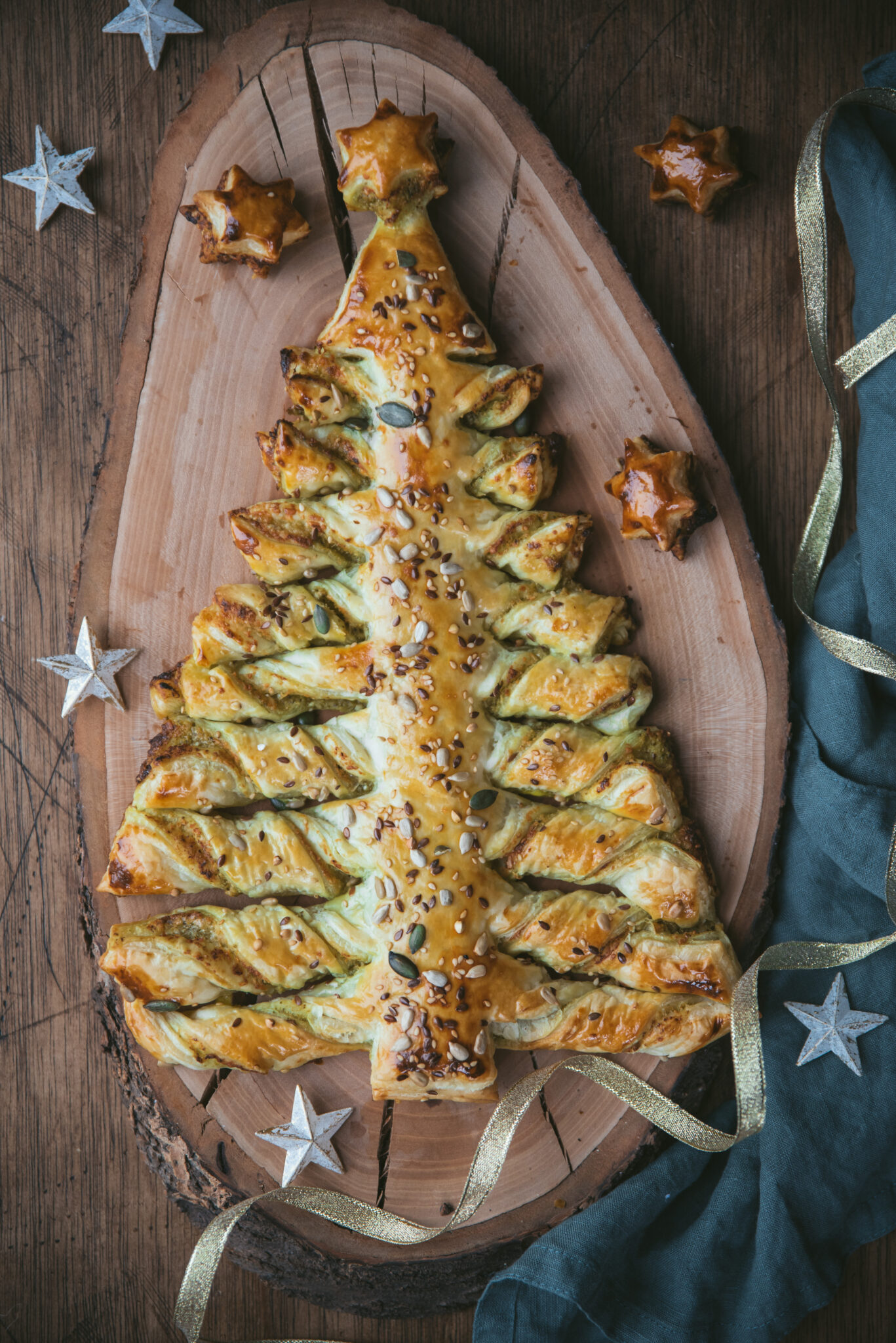 Puff Pastry Christmas Tree Appetizer - Recipe