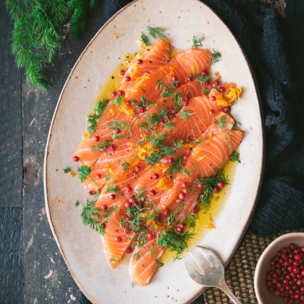 Saumon cru mariné au citron et aneth - Recette - Tangerine Zest
