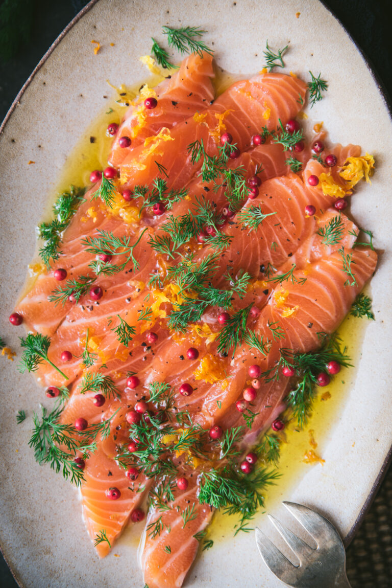 Saumon cru mariné au citron et aneth - Recette - Tangerine Zest