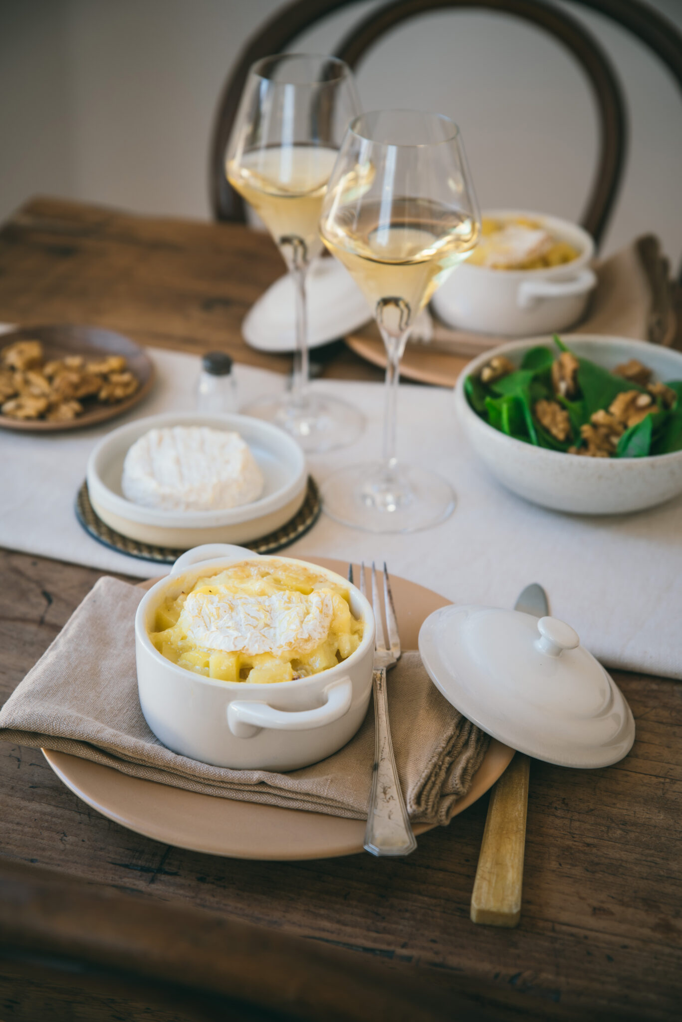 Cassolette de pomme de terre gratinée au fromage saint-marcellin