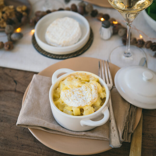 Cassolette de pomme de terre gratinée au fromage saint-marcellin