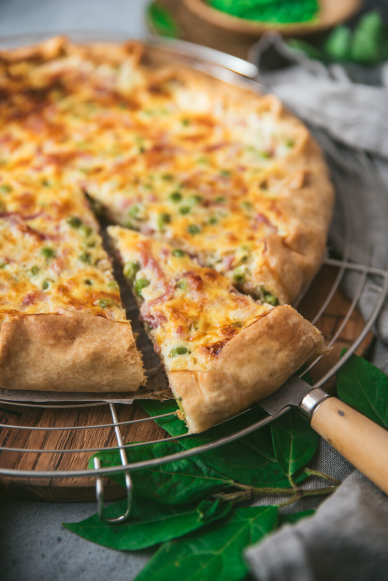 Quiche lardons et petit-pois - Recette facile