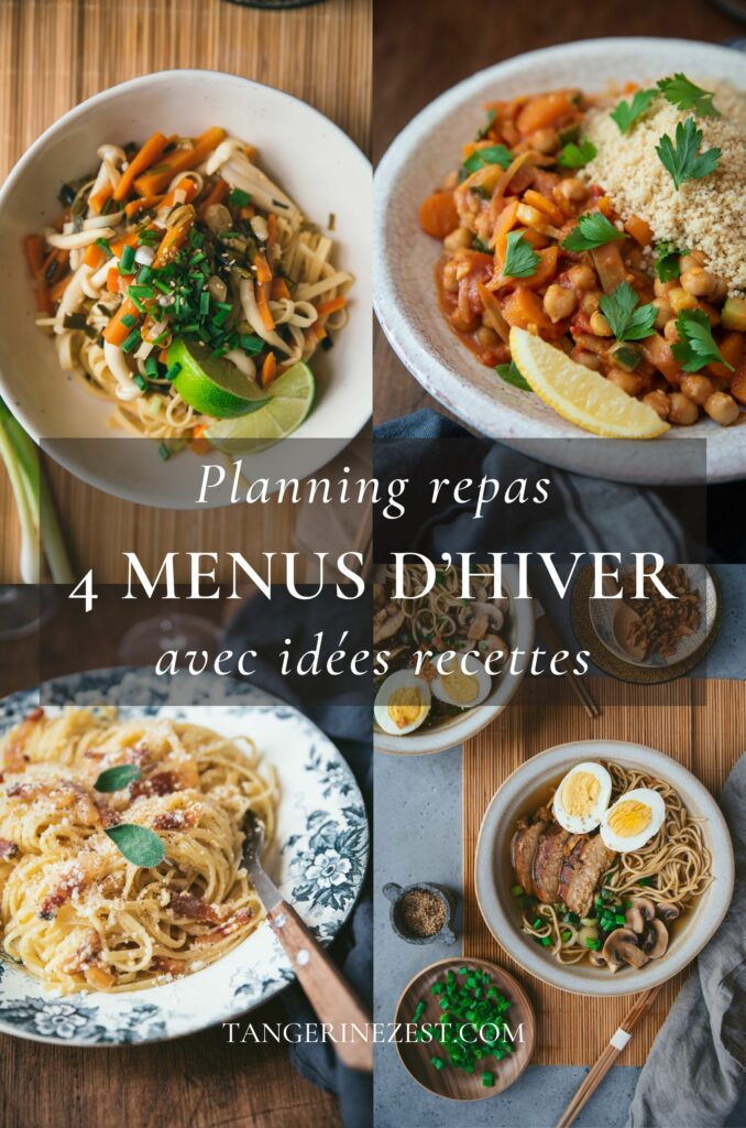 Menus de la semaine - Idées recettes simples à faire maison
